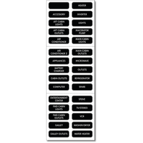 Boat Switch Labels & Marine Electrical Panel Labels | Fisheries Supply