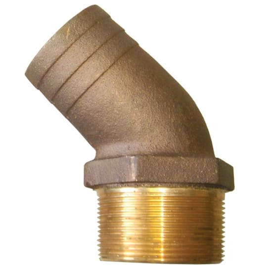 45 Deg Bronze Pipe to Hose Adapter