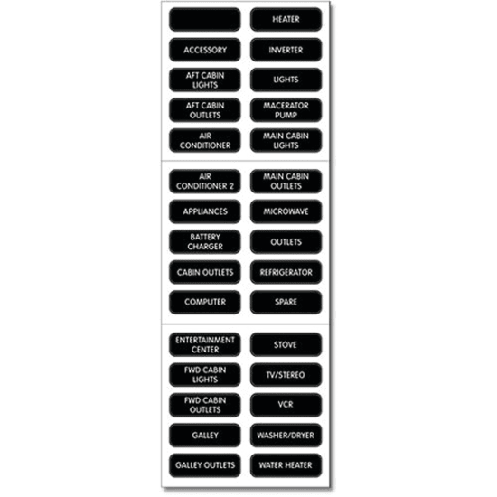 DC Panel Labels - Large Format - Blue Sea Systems | Fisheries Supply