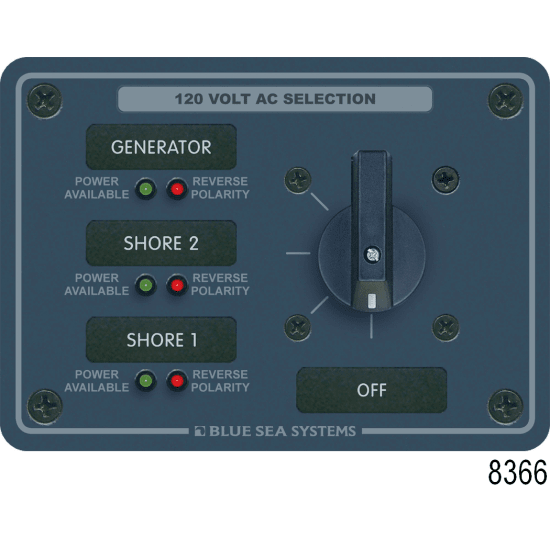 No. 9010 120V AC 3-Source Selector Rotary Switch & Panels - 30A - Blue ...