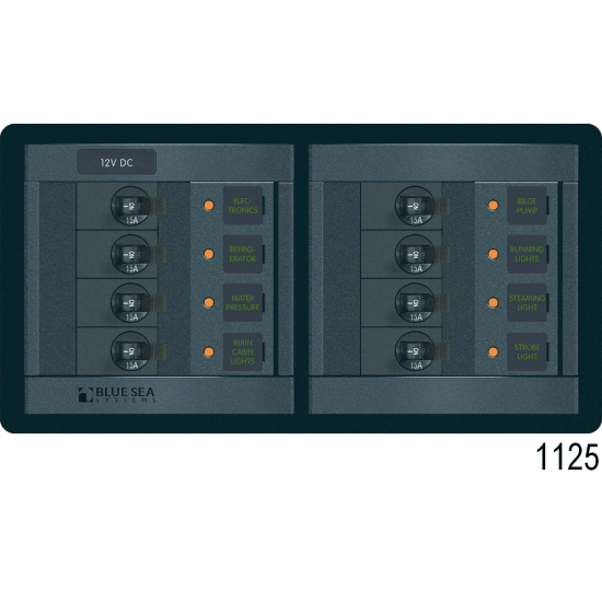 360 Panel System DC Breakers No Meters - 8 Positions - Blue Sea Systems ...