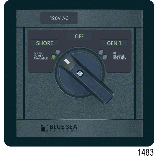 No. 9011 120V AC 2-Source Selector Rotary Switch & Panels - 65A - Blue ...