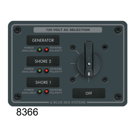 No. 9010 120V AC 3-Source Selector Rotary Switch & Panels - 30A - Blue ...