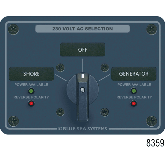 No. 9009 120V AC 2-Source Selector Rotary Switch & Panels - 30A - Blue ...