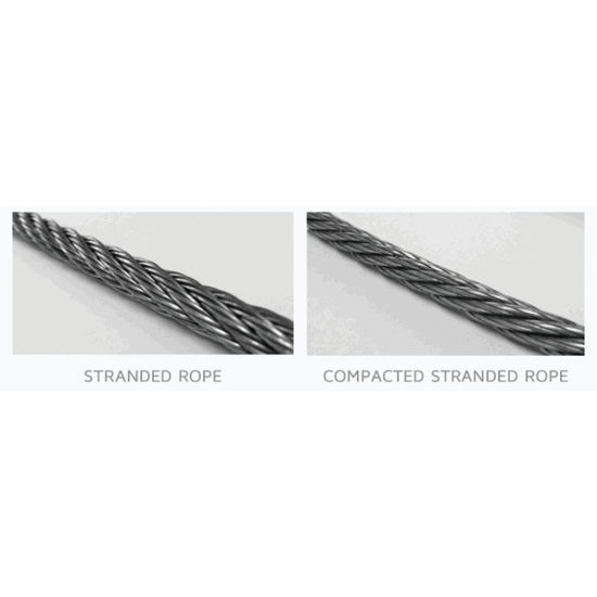 1x19 Stainless Steel Compact Strand Wire Rope - 316 Alloy