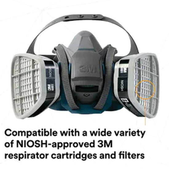 Rugged Comfort Quick Latch Half Facepiece Reusable Respirator 6500 Series