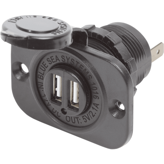 Blue Sea Systems Dual USB Charger Socket - 12 to 24V | Fisheries Supply