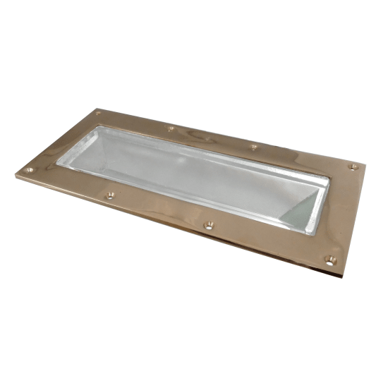 Rabetted Bronze Rectangular Deck Prism - 5-3/8" x 11-3/8" Overall