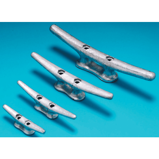 Dock Edge 12" Cast Iron Deck Cleats, Galvanized, Hex Head | Fisheries ...