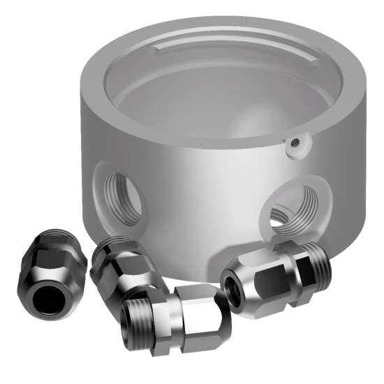 Pro-Mount Base for Horizontal Mnt Nav Light - Cable Glands on Side & Bottom