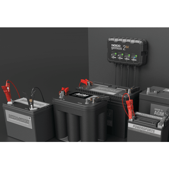 NOCO Genius 2X4 4-Bank, 8 Amp Smart Battery Charger | Fisheries Supply