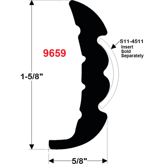Rigid Vinyl Rub Rail w/SS Insert - TACO Marine | Fisheries Supply