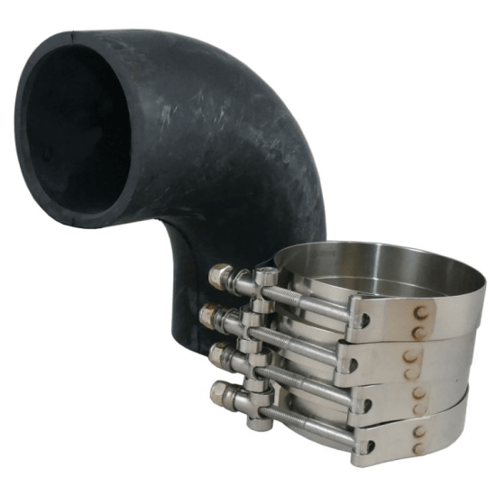 90 Deg Exhaust Elbows - Black Rubber