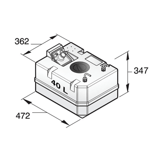 Vetus Fuel Tank - FTANK40A - 10.5 GA | Fisheries Supply