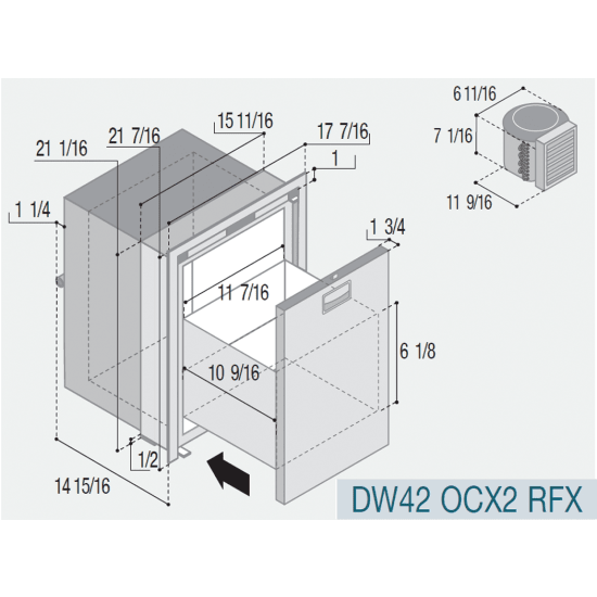 Vitrifrigo DW42 OCX2 Refrigerator - Stainless - 1.5 cu. ft. | Fisheries Supply