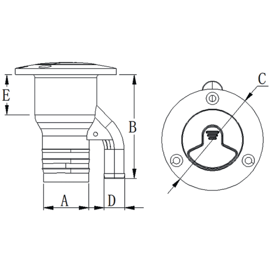 EPA Compliant Vented Straight 1/4 Turn Deck Fill