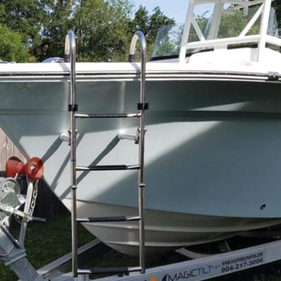 Stainless Steel Gunwale-Mounted Removable Ladder
