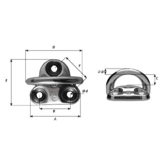 Low Profile Folding Pad Eyes | Fisheries Supply
