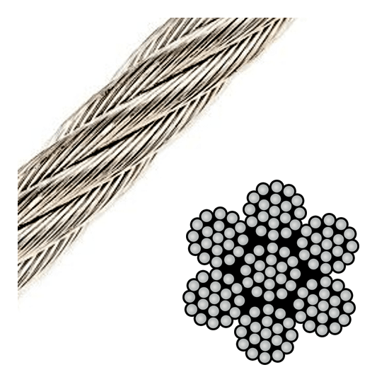 316 Stainless Steel 7x19 Strand Wire Rope - Wire Rope | Fisheries Supply