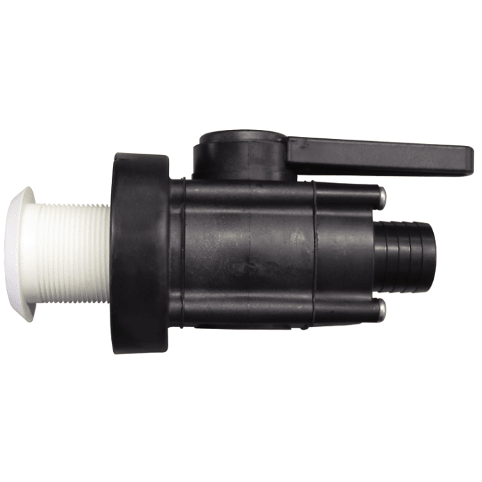 Marelon Full-Flow Seacock - Mushroom Thru-Hull x Ball Valve x Hose Barb ...