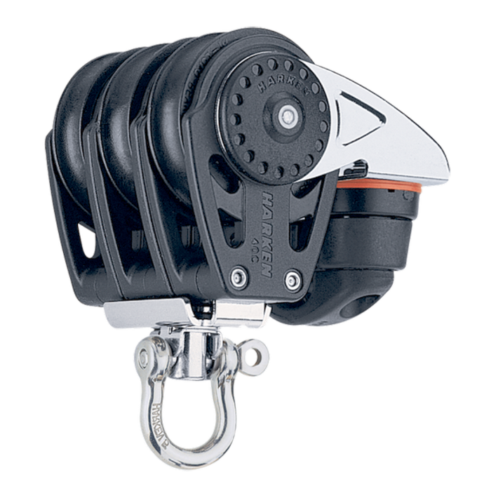Harken 40mm Triple Carbo Blocks - Swivel, Cam Cleat | Fisheries Supply