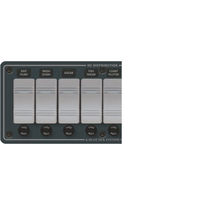 Water Resistant Rocker Switch/Fuse Panels - Blue Sea Systems ...