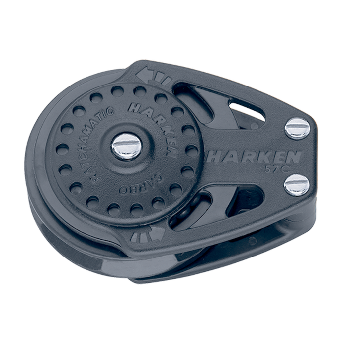 Harken 57 mm Cheek Carbo Ratchamatic Block | Fisheries Supply