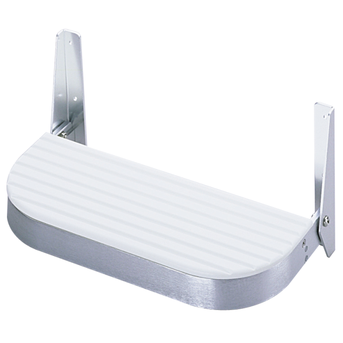 Garelick 27415 Rounded White Polymer Folding Foot Rest | Fisheries Supply