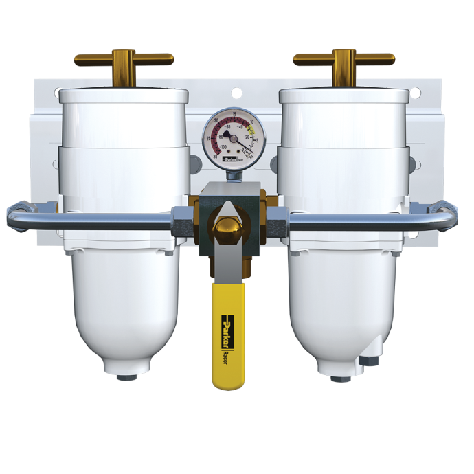 Dual Manifold Turbine Series 500 Diesel Filtration - with Metal Bowl