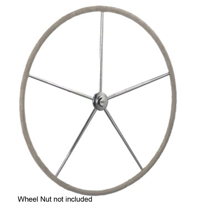 Leather Wrapped Stainless Stell Dished Destroyer Wheel - Edson Marine ...