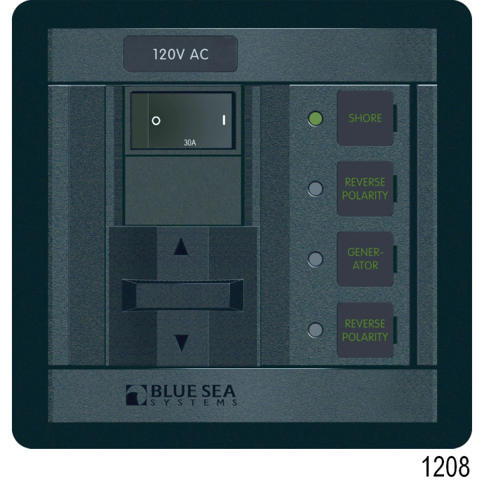 360 Panel System 120 Volt AC Source Selector Panel - Blue Sea Systems ...