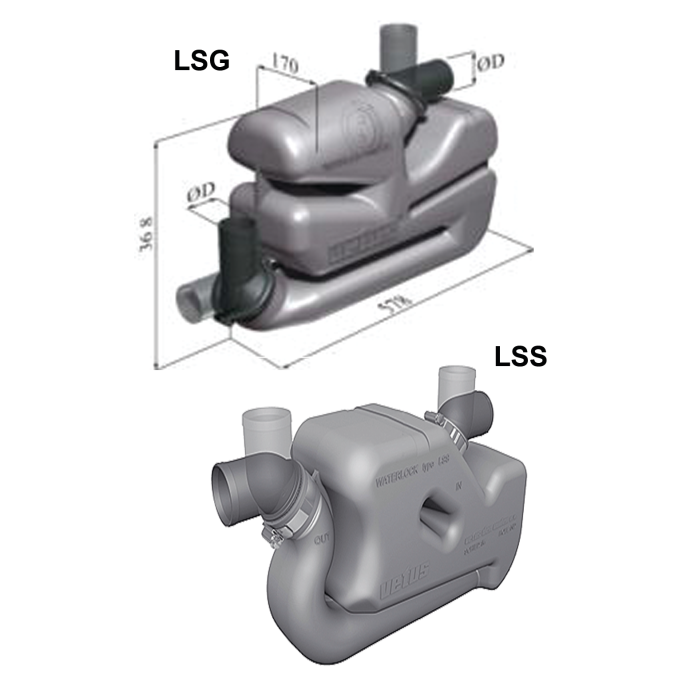 Waterlock Mufflers - LSG & LSS Series - Vetus | Fisheries Supply