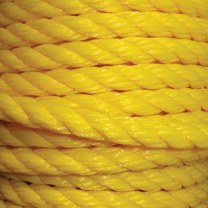 Yellow Polypropylene 3-Strand Twisted Rope - Continental Western ...