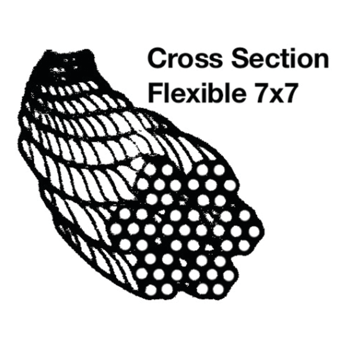 7x7 Stainless Steel Wire Rope - 316 Alloy