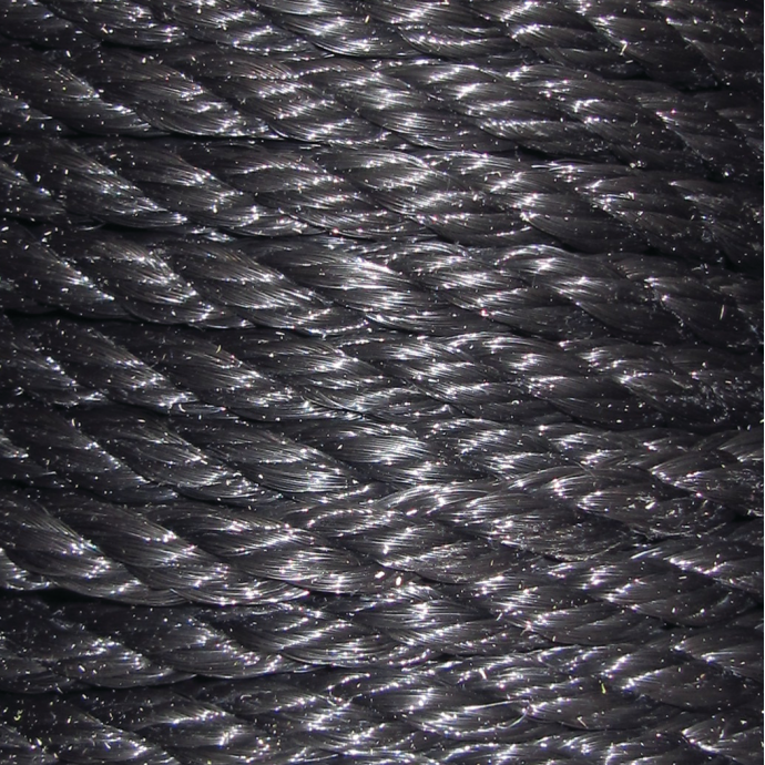 Black Polypropylene 3-Strand Twisted Ropes