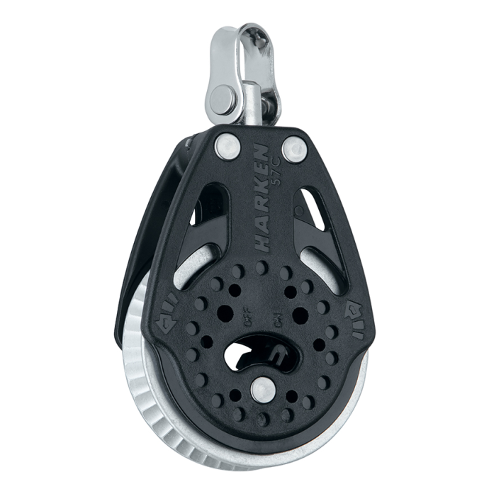 Harken 57mm Power3 Silver Ratchet Block - Shackle | Fisheries Supply