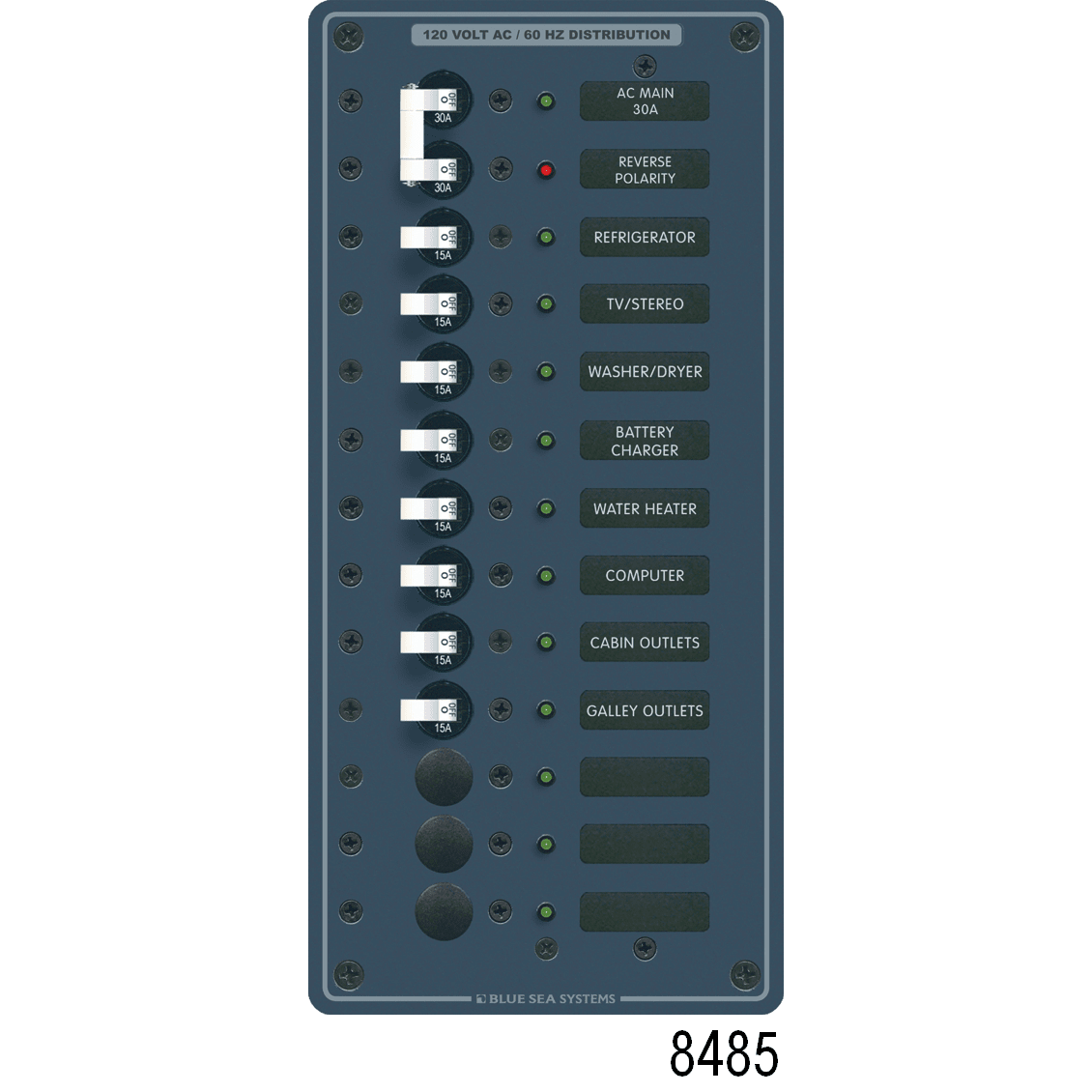 AC Main + Additional Positions Vertical Circuit Breaker Panels - Blue ...