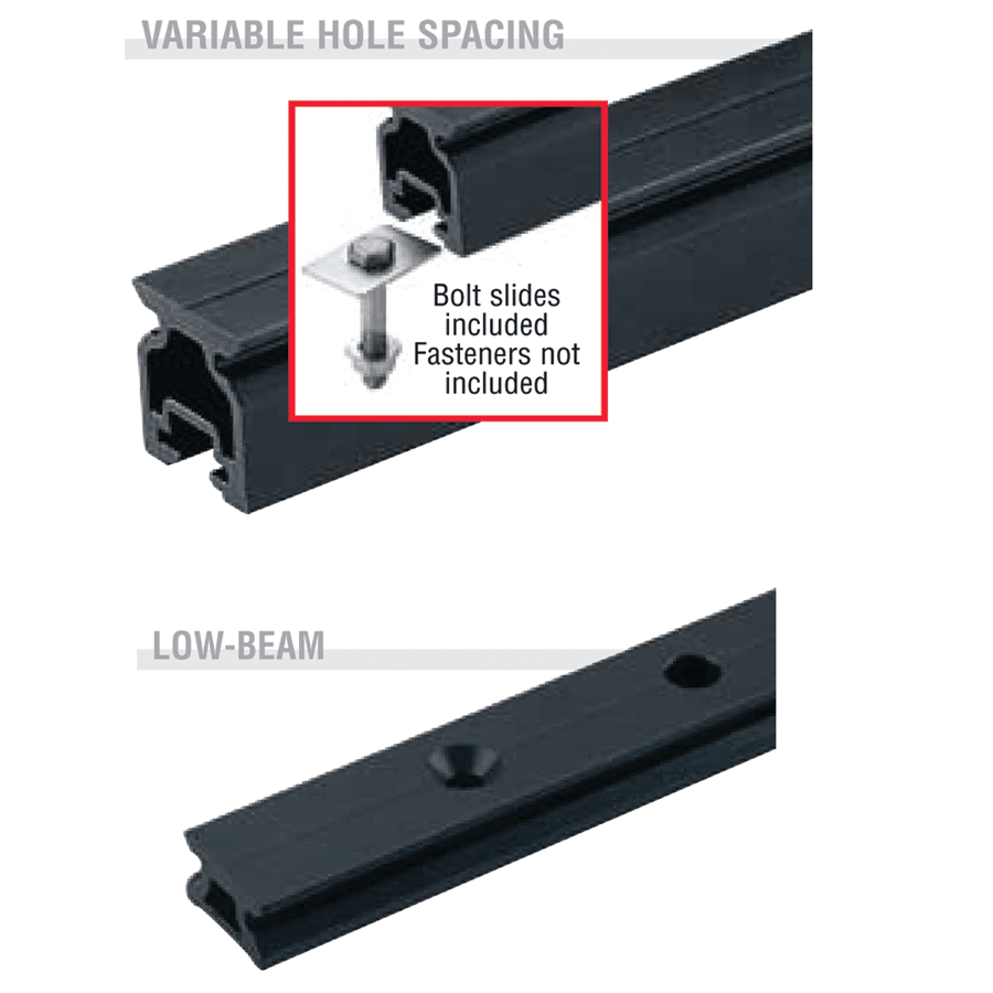 27 mm Midrange CB Traveler Track - Low Beam with Pinstop Holes - Harken ...