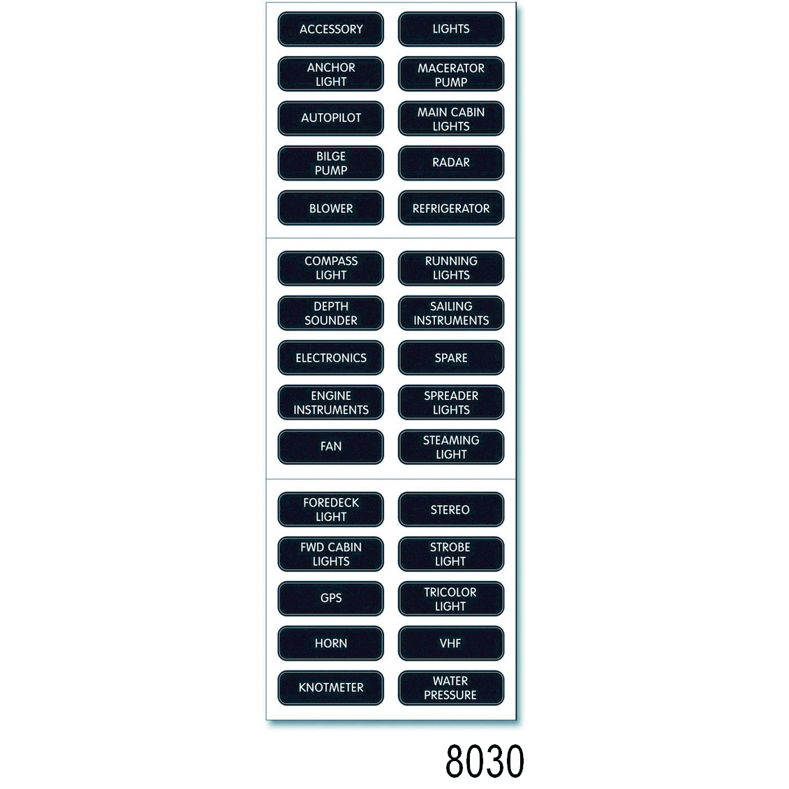 DC Panel Labels - Large Format - Blue Sea Systems | Fisheries Supply