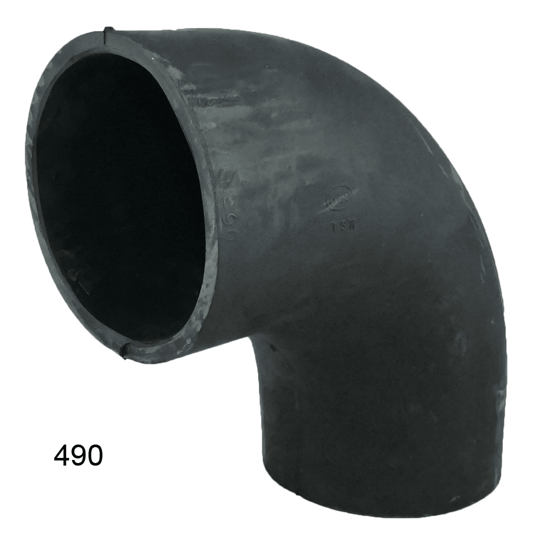 90 Deg Exhaust Elbows - Black Rubber