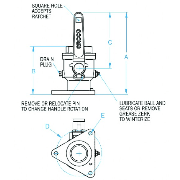 Full-Flow Flanged Ball-Type Seacocks - Groco | Fisheries Supply