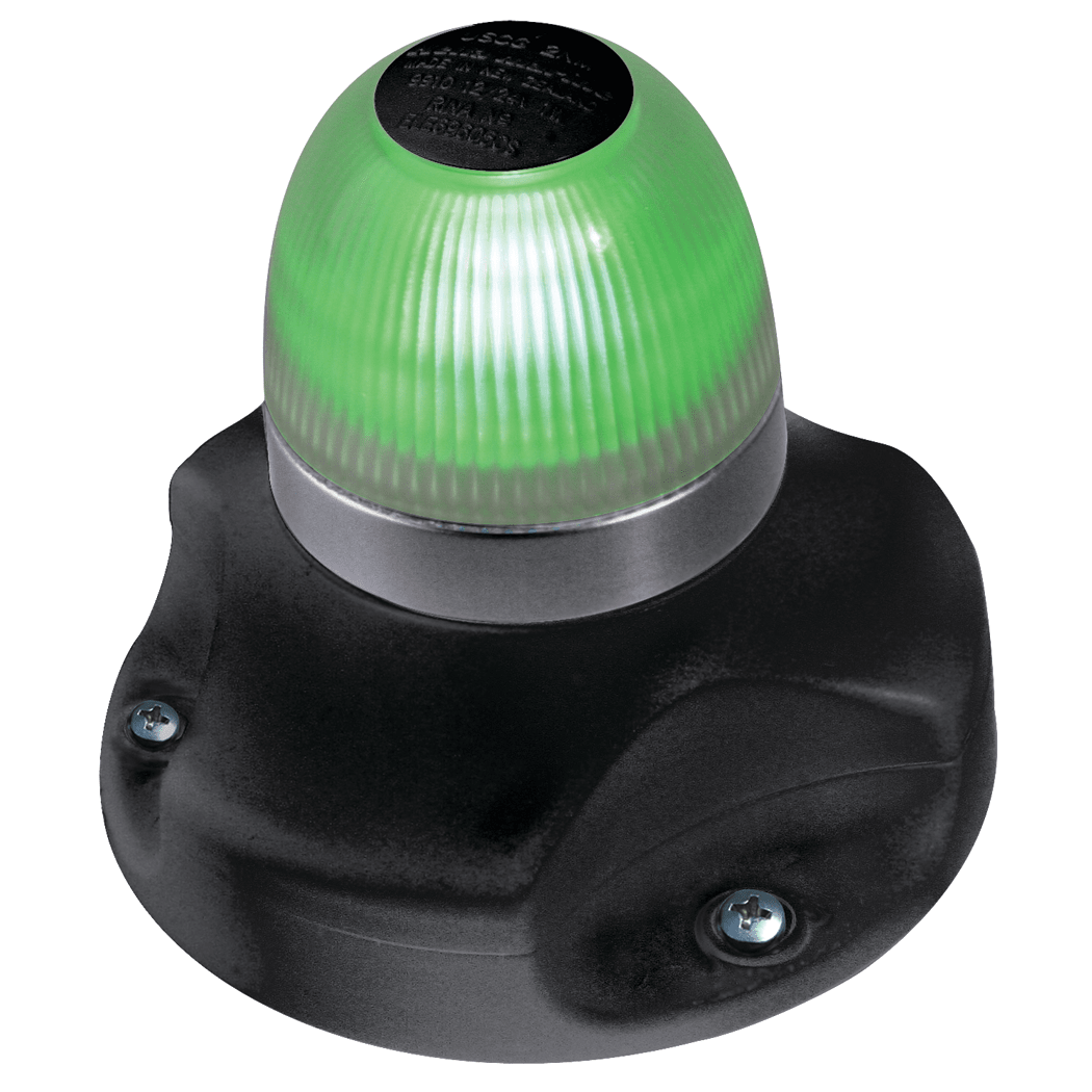 Hella NaviLED 360 - All-Round Navigation Light - Green, Black Base
