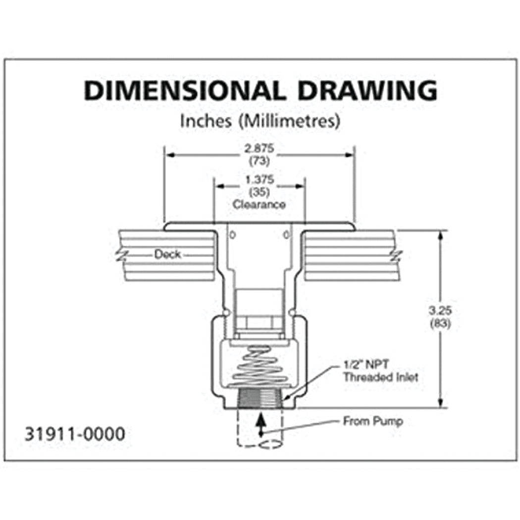 Jabsco Flush Mount Deck Fitting - 31911 Series | Fisheries Supply
