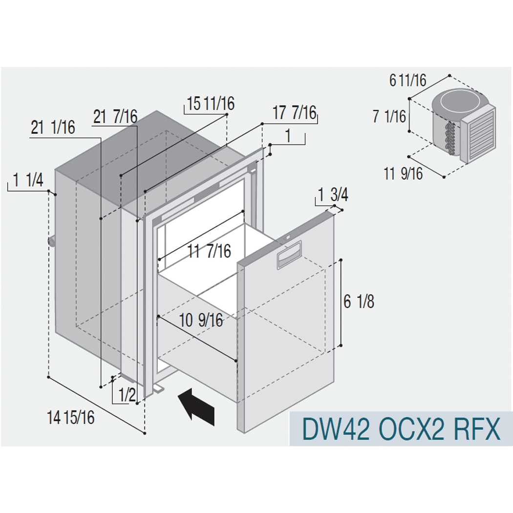 Vitrifrigo DW42 OCX2 Refrigerator - Stainless - 1.5 cu. ft. | Fisheries Supply