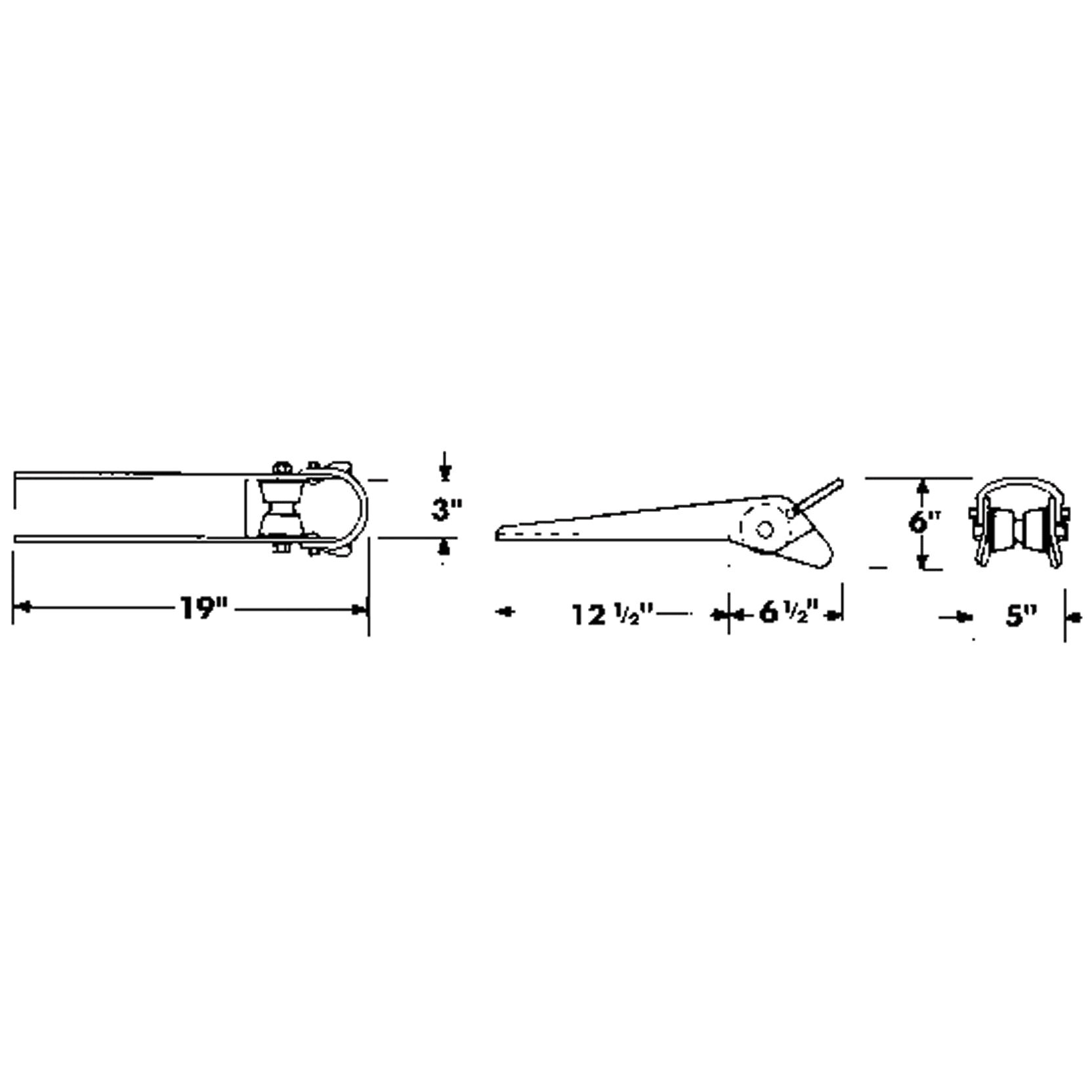 Windline URM4 SS Medium Anchor Roller & Mount | Fisheries Supply