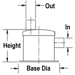 Vernalift Side In/Top Out Muffler - Centek | Fisheries Supply