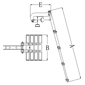 Stainless Steel Telescoping Dive Door Ladder, Wall Mount
