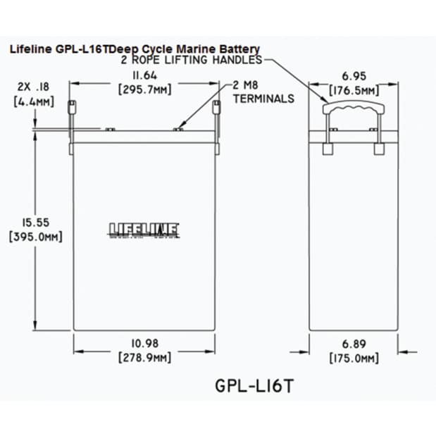 Lifeline GPL-L16T AGM Battery | Fisheries Supply