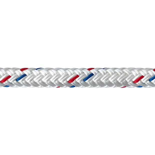 HarborMaster Double Braid Nylon Anchor Line - White w/ Red & Blue Tracers