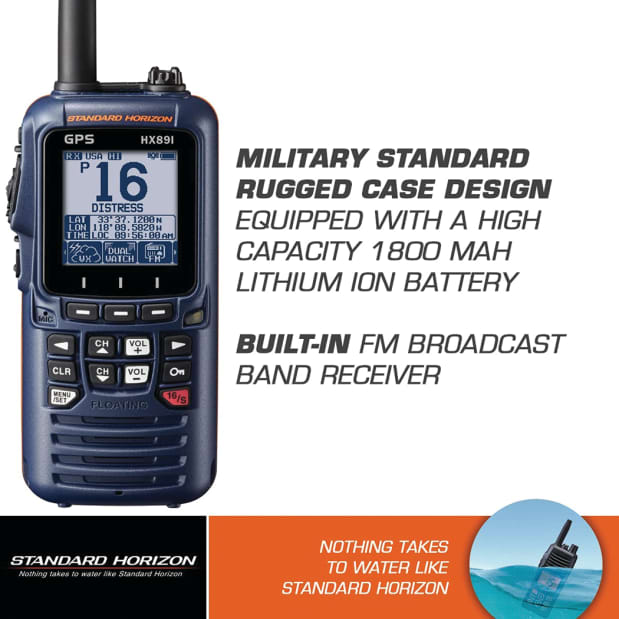 Standard Horizon HX891 - Floating 6 Watt Handheld VHF/GPS/Bluetooth ...